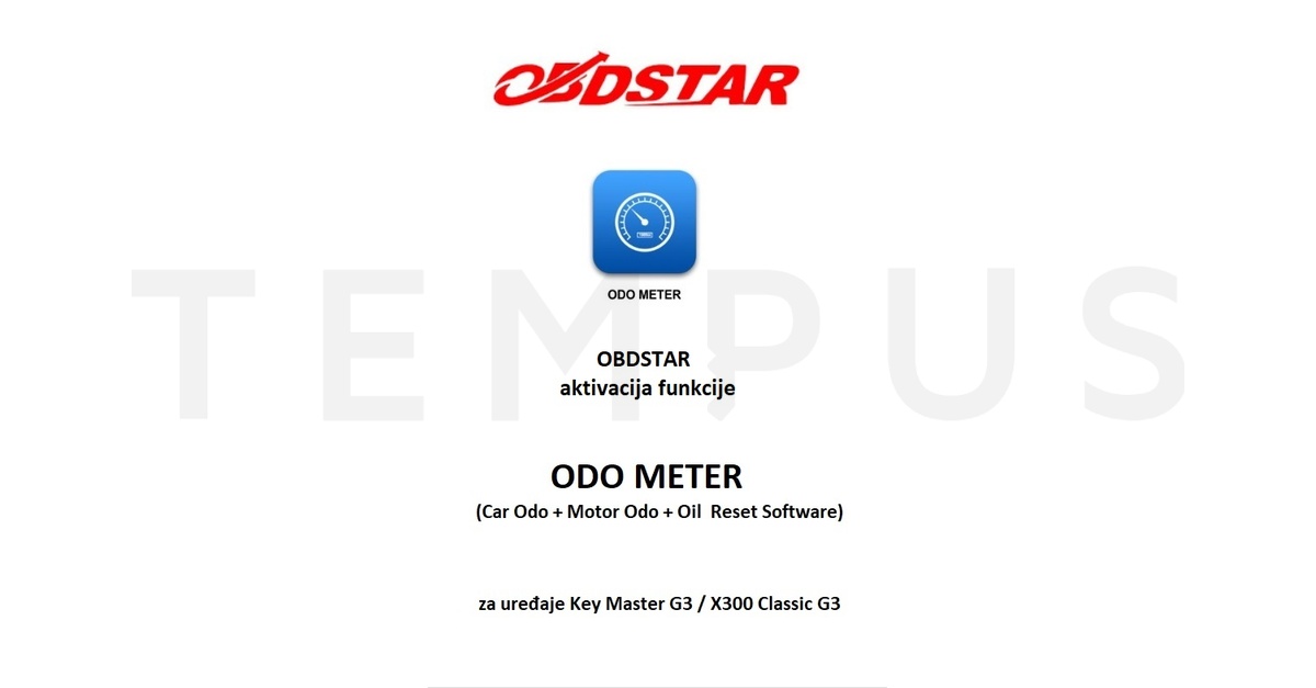 OBDSTAR aktivacija ODO METER (Car Odo + Motor Odo + Oil Reset Software ...